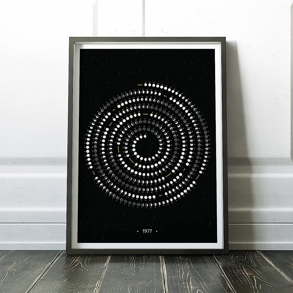 Customized Moon Calendar for Any Year Between 1900 and 2050, Personalized Lunar Phase Calendars for Past Years