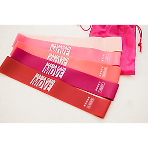Mama Said Move Resistance Bands Set, Strength Training equipment for Women, Mini Band Resistance Set (5pcs), Long Band Resistance Set(3pcs), 9in Stability Ball, Postpartum Recovery