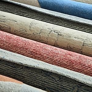 TOWN & COUNTRY LUXE Olso Abstract Colorblock Handcrafted Wool Area Rug, Beige/Rust/Grey, 5"x7"