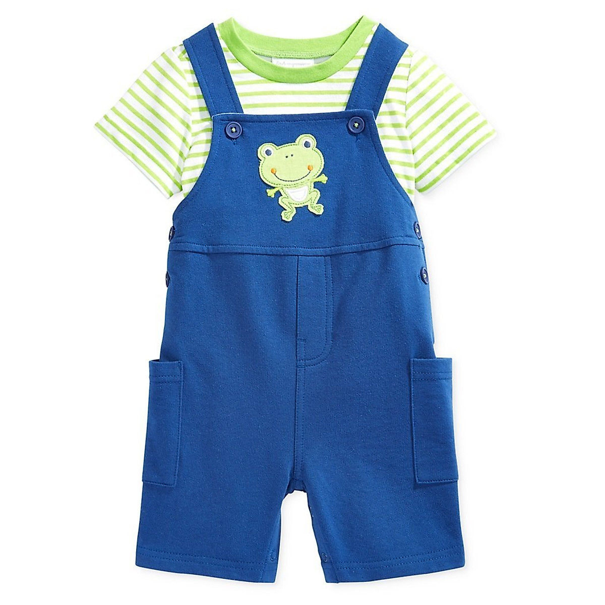 First Impressions Baby Boys' 2 Piece Shortall & T-Shirt Set (24 Months, Frog)