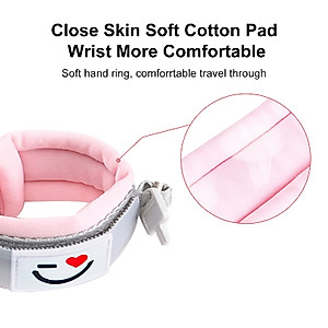 HUGVIDAS Anti-Lost Wrist Strap, Child Safety Belt with Key Lock, Breathable Toddler Traction Belt, Anti-Lost Wrist Strap (Pink 2, 2M/6.5Ft)