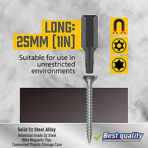 Torx Bit Set, Amartisan 15-Piece Security Torx Bit Set, Tamper Resistant Star Bits Set S2 Steel, 1" Long T4 - T40 and 1/4”Magnetic Extension