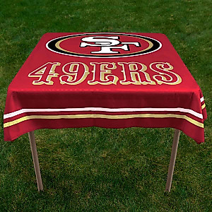 WinCraft San Francisco 49ers Logo Tablecloth and Square Table Cover Overlay