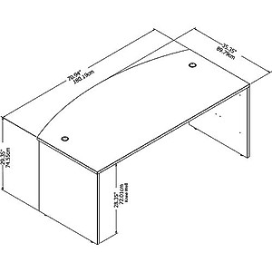 Bush Business Furniture Studio C Home Office Desk, 72W x 36W, Platinum Gray