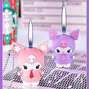 Aimery Kuromi Lighter, Kawaii Lighter, Cool Lighter, Anime Lighter, Anime Keychain Cute & Cool Keychain Accessories for Girls (Purple)
