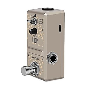 Koogo Loop Station Looper Effects Pedal Unlimited Overdubs 10 Minutes of Looping, 1/2 time, and Reverse USB Port 3Mode Mini Size True Bypass