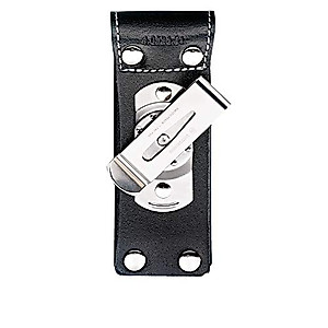 Victorinox 4.0523.3-X1 Large Leather Belt Pouch Black 111mm/2-3 Layer Ideal to Hold and Protect Your Swisstool or 111mm Knife in Black 4.7 inches