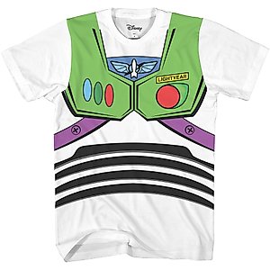 Disney Toy Story I am Buzz Lightyear Costume Boys Youth T-Shirt(SM, White)
