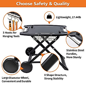 Weber Q Series Portable Grill Cart - Folding Stand for Q1200, Q1000, Q2200, Q2000, Q2400 - Outdoor BBQ