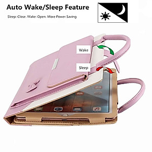 Albc Cute Case for iPad Mini 5 2019 / 5th Generation Mini / iPad Mini 4 / 3 / 2 / 1 - Smart Slim Handbag Leather Stand Cover with Auto Wake/Sleep Feature,Pink