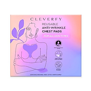 CLEVERFY Silicone Chest Wrinkle Pads (2 Pack T-shape) - Decollete Anti Wrinkle Chest Pads - Silicone Patches for Wrinkles - Anti Wrinkle Patches - Reusable Silicone Pads for Chest Wrinkle Prevention
