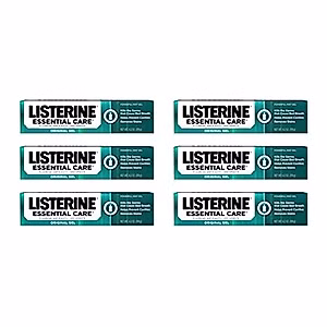 Listerine Essential Care Original Gel Fluoride Toothpaste, Prevents Bad Breath and Cavities, Powerful Mint Flavor for Fresh Oral Care, 4.2 oz, Pack of 6