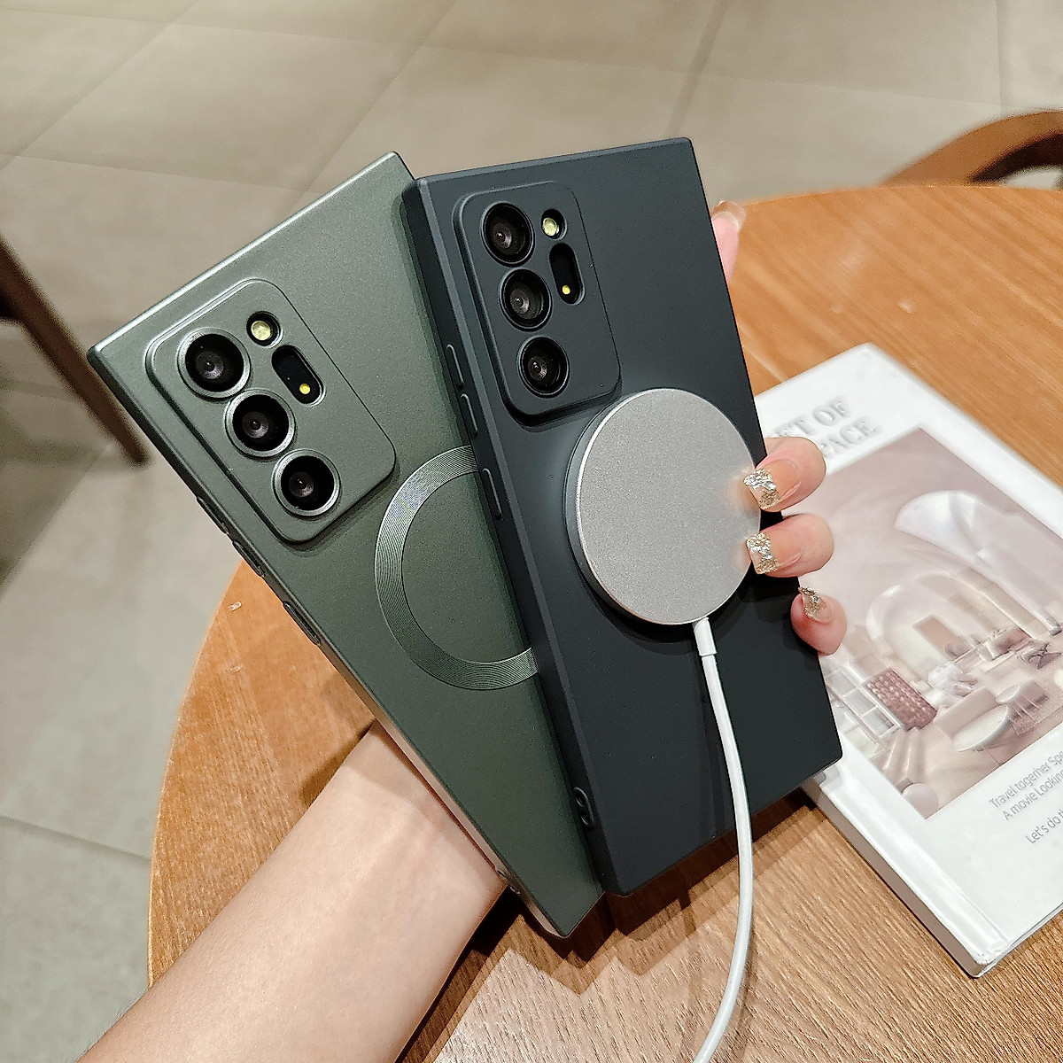 phylla for Samsung Galaxy Note 20 Ultra Phone case [Compatible with MagSafe] [Full Camera Protection Slim] Luxury Magnetic Solid Color Cover Soft Silicone Bumper for Note 20 Ultra 5g 6.9" (Black)