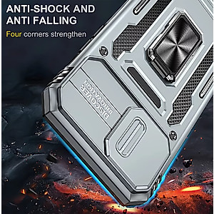 iPhone 14 Pro Max Case with Kickstand, Heavy Duty Hybrid Shockproof Silicone Protective Cover Military case for Apple iPhone 14 pro max 6.7 (Blue)