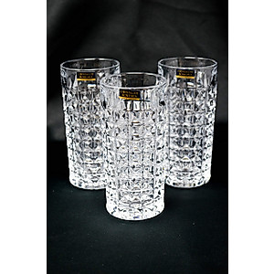 Crystal Glass Water Tumblers set of 6, Highball Glasses 8oz, Cocktail glasses, Old Fashioned, Bohemia Czech, Crystal Gift, Wedding decor