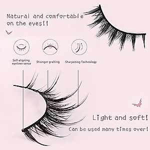 Anime Cosplay Manga Lashes,15mm 3D Wispy Spiky Lashes for Natural Look Reusable 5 Pairs Fake Eyelashes,Perfect for Japanese Anime Fans,Get Stunning Eyes.