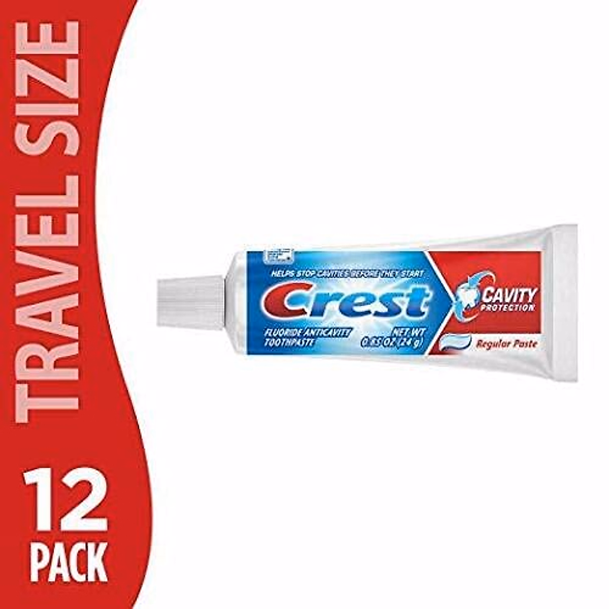 Crest Regular Cavity Protection Toothpaste .85 Ounce (12 Pack) | Deep Clean for Fresh Breath| Strengthens Teeth (B07NBQDGV6)