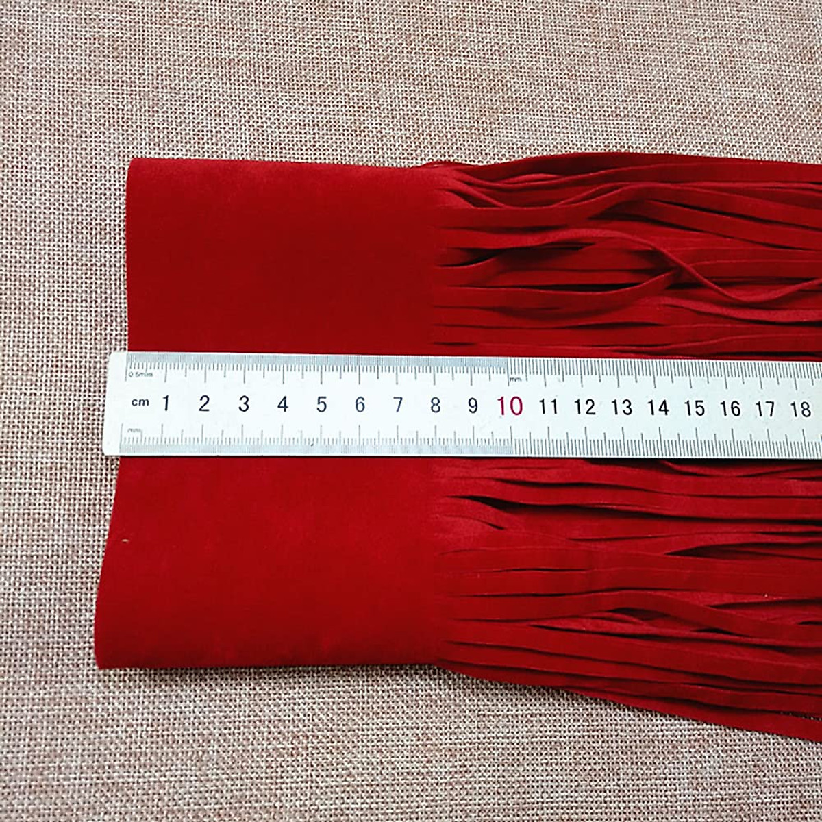 Tong Gu 2 Yards Double-Sided Faux Suede Tassel Fringe Trim DIY Skirt Dress Fringing Hem Bag Sewing Craft (Black,Width 12 in/30 cm)