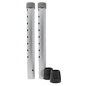 KIT: Top Glides Universal Walker Replacement Legs with Rubber Tips (Black)