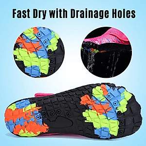 CIOR Boys & Girls Water Shoes Sports Aqua Athletic Sneakers Lightweight Sport Shoes(Toddler/Little Kid/Big Kid) U1ELJSX011-Pink-29