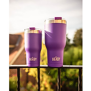 Beast 40 oz Tumbler Stainless Steel Vacuum Insulated Coffee Ice Cup Double Wall Travel Flask (Purple)