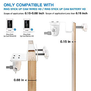 HOLACA Gutter Mount for Ring Stick Up Cam Plug-in HD Security Camera and Ring Stick Up Cam Battery HD Security Camera-Weatherproof-Give a Perfect Angle for Your Ring Stick Up Cam(3rd)