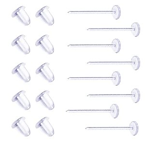 YOYOSTORE 3mm Invisible Plastic Earrings Blank Pins Stud Tiny Head Findings DIY Supplies (100 pieces/50 Pairs)