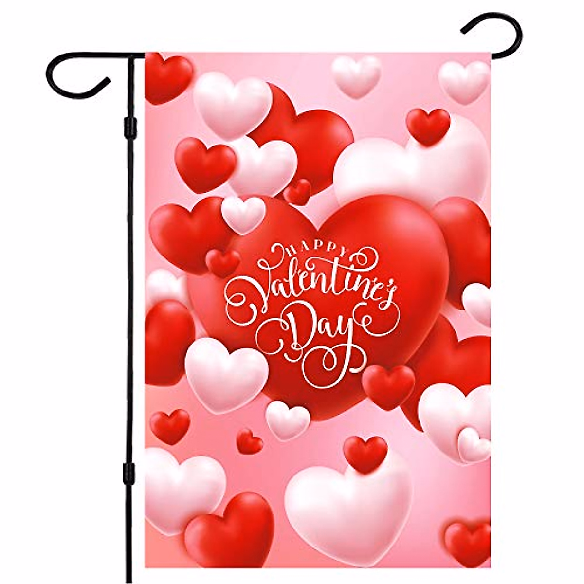 Valentine Flag, Double Sided Valentine's Day Flag Red and White Love Valentine Garden Flag 12 x 18 Inch Valentine House Flags for Valentine's Day Decoration