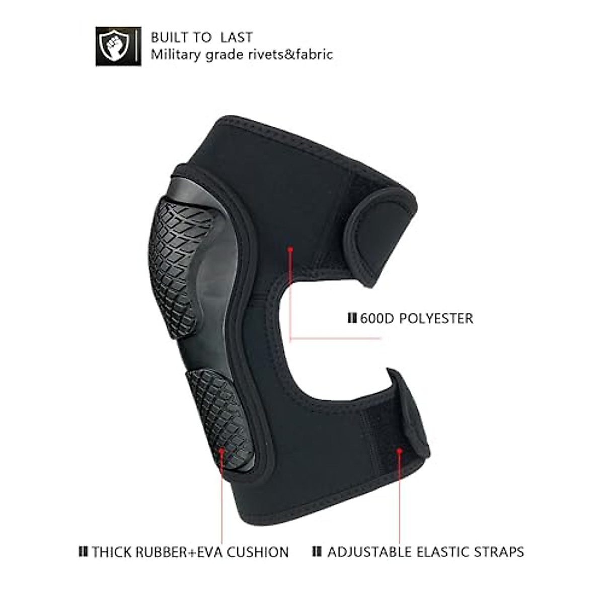 MiJiTrio Knee Pads Construction Heavy-Duty Work Knee Pads - Professional Non-Slip Hard-Shell Tactical Knee Protector with EVA Cushion Support soft and comfortable- For Construction, Gardening (Large)