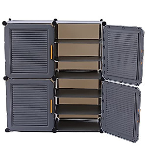 Eapmic Portable Shoe Rack Organizer 36 Pair DIY Shoe Storage Shelf Organizer for Entryway Shelf Storage Cabinet Stand Expandable Standing Stackable Space Saver Shoe Rack (24 Pairs,Grey)