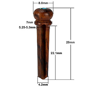 Blisstime 6 String Acoustic Guitar Bone Bridge Saddle and Nut and 6pcs Rosewood Guitar Bridge Pins