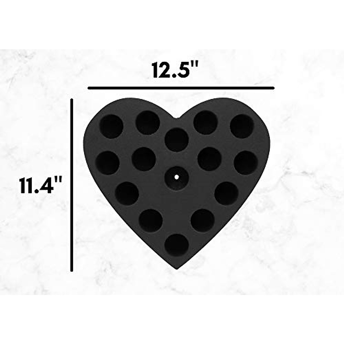 Polar Whale Coffee Pod Wall Mount Hanging Organizer Heart Storage Tray Compatible with Keurig K-Cup for Kitchen Home Office Display Stand Waterproof Washable Black Foam 15 Compartment