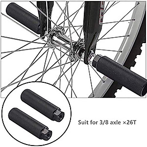 OUTLEYNY Bike Pegs, 3/8 inch - 26 Teeth Aluminum Alloy Bike Pegs Anti-Skid Foot Pedals BMX Pegs Rear Axles Stunt Pegs 2Pcs