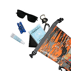 geckobrands Waterproof Phone Tote Dry Bag Waterproof Case, Ember geckoflage - Works with Samsung Galaxy, iPhone, Google