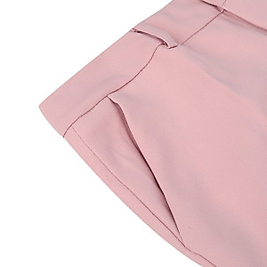 YUNCLOS Women's 2 Piece Office Work Suit Set One Button Blazer and Pants Pink