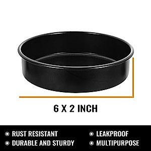 HIWARE 6 Inch Cake Pans Set of 4, Nonstick Round Cake Pans with 120 Pieces Parchment Paper, Dishwasher Safe