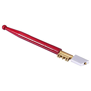 Self-Lubricating Glass Cutter,Diamond Tip Glass Cutter,with Brass Breaking Teeth Glass Bottle Cutter,for Cutting 2-25mm Thick Glass,Diamond And Minerals