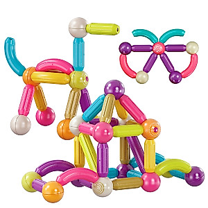 Contixo Kids Magnet Toys - ST1 150 PCs Magnetic Tiles, 3D Building Blocks, STEM Construction Creativity, Imagination, Recreational, Educational Block for Children Toddler Kids Ages 4-8