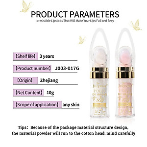 Polvo De Hadas Makeup Powder, Highlighter Powder Stick Body Shimmer Patting Powder Glitter High Gloss Sparkle Loose Brighten Face Body Lips Eyes Glow Cosmetic White Moonbeam (6 Colors Set)