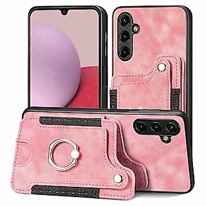 Cell Phone Flip Case Cover Compatible with Samsung Galaxy A14 5G Case, 2-in-1 Wallet Case PU Leather [Card Holder] [Wrist Strap] Shockproof Flip Cover Drop Back Case Protection Case Protective Wallet