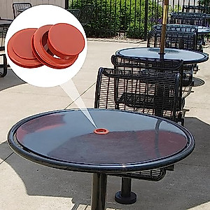 Happyyami 2Pcs Patio Table Umbrella Hole Ring Plug and Cap Set Patio Thicker Silicone Covers Kit Universal Fixation Rings for Glass Outdoors Patio Garden Table Deck Yard