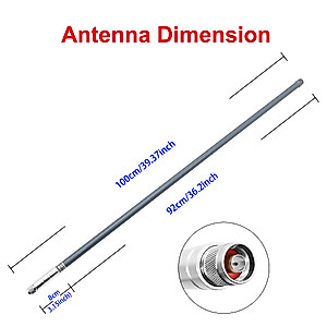 LoRa Antenna 12dBi for RAK HNT Bobcat Helium Hotspot Miner + 20ft N-Female to SMA-Male Extension Cable