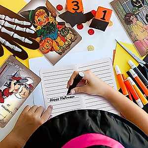 24 Pack Halloween Mini Notepads 24 Styles Small Vintage Notebooks School Supplies 5 x 3.2 Inches Girls Pumpkin Cat Halloween Retro Memo Pad for Kids Students Halloween Stationery Gifts Party Favors