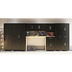 SystemBuild Evolution 36" Utility Storage Cabinet, Black Oak