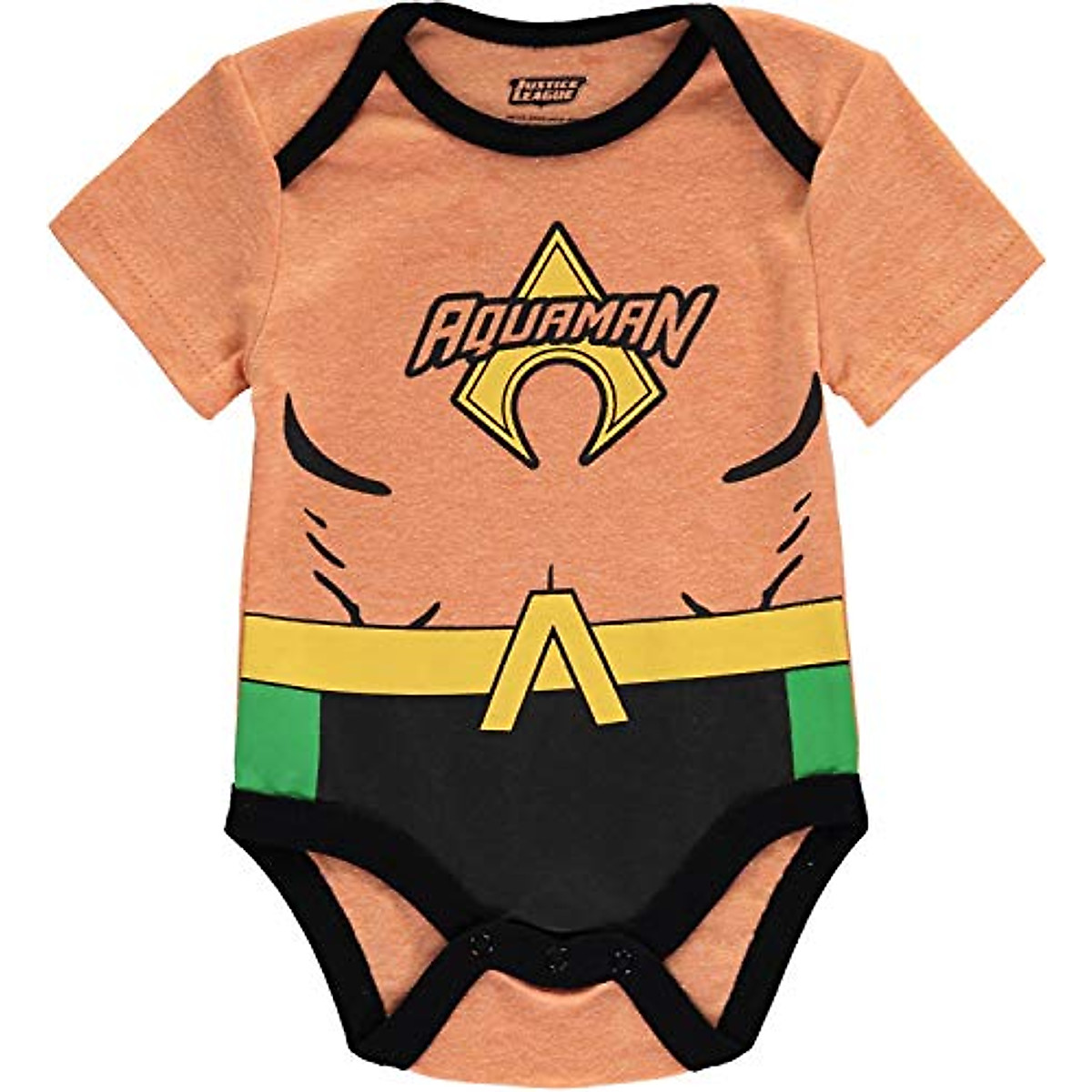 DC Comics Baby Boys Newborn 5 Infant Pack Short Sleeve Bodysuit Flash Superman Batman Aquaman Green Lantern Baby 0-3 months
