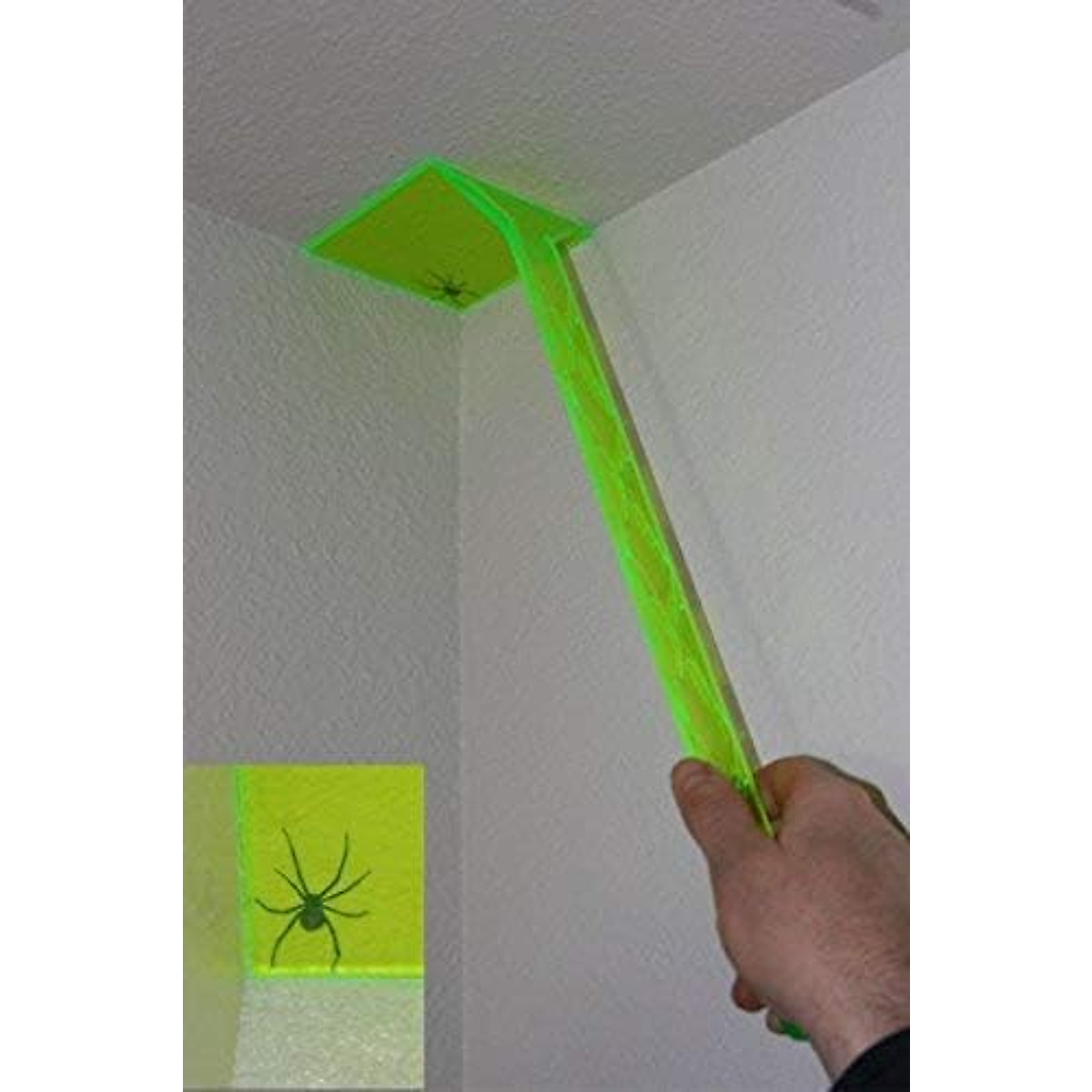 Spider Fighter Handheld Spider Killer. Transparent for Accuracy with Angle for Ceilings, Corners and Many Other Places. Can You or Your Family Eat or Sleep with a Spider on Your Ceiling? – Qty. 1
