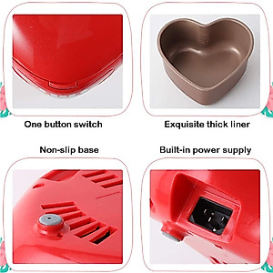 Peach Heart Shape Rice Cooker Smart 300W Rice Cooker 1.8L, Portable 6 in 1 Rice Cooker with Preset Timer and Thermostat,A
