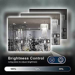 TETOTE 40 x 32 Inch LED Backlit Bathroom Vanity Mirror,Anti-Fog,Dimmable,CRI90+,Touch Button,Water Proof,Horizontal/Vertical Wall Mounted with Light