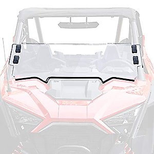 KEMIMOTO 1/2 Half Windshield, Polycarbonate UTV Front Hard Clear Heavy Duty Windshield Shock Resistance Compatible with Polaris RZR PRO XP / 4 (2020 2021 2022 2023)