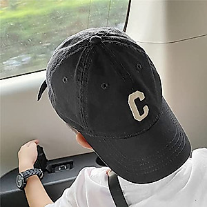 Fashion Baby Baseball Cap Children's Cap Spring and Autumn Boy's Cap Girl's Visor Sunscreen Baby Hat (Black, One Size)